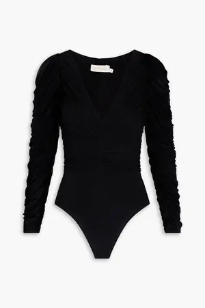 Zimmermann Ruched Stretch-knit Bodysuit