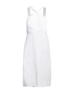 120% Lino Midi Dress Size Linen - White