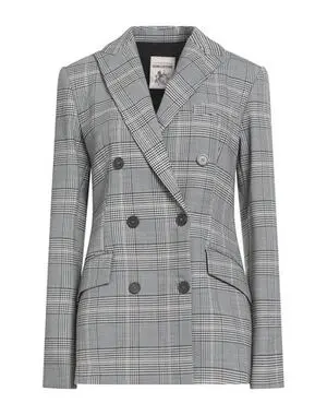 SEMICOUTURE Double-breasted Blazer In Glen Plaid