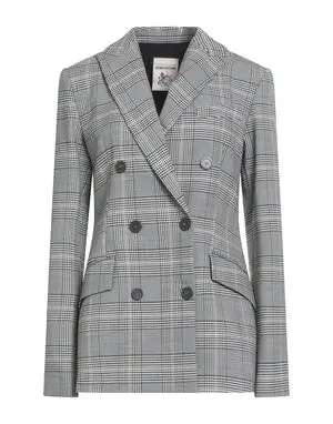 SEMICOUTURE Double-breasted Blazer In Glen Plaid