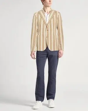 MANUEL RITZ Striped Twill Blazer - Beige