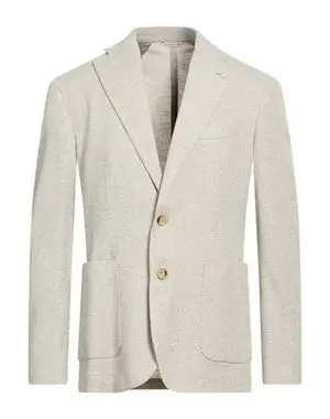 MANUEL RITZ Blazer Size Polyester, Cotton - Grey