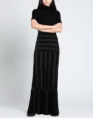 Elisabetta Franchi Maxi Flared Knit Skirt - Black