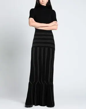 Elisabetta Franchi Maxi Flared Knit Skirt - Black