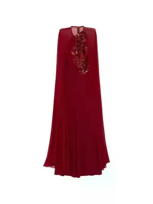 Elie Saab Sequin-embellished Wide Leg Jumpsuit - Red
