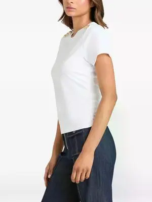 Cinq À Sept Button Embellished T-shirt - White