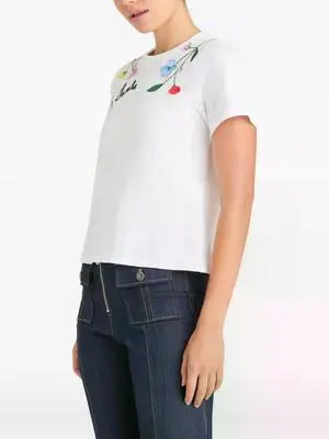Cinq À Sept Floral Embroidered T-shirt