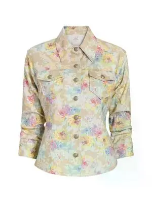 Cinq À Sept Canyon Ikat Bouquet Denim Jacket