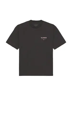 ALLSAINTS Underground Crew Tee In Black - Washed Black & Pink