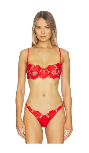 For Love & Lemons Love Is A Rose Underwire Bra - Red
