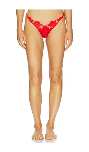 For Love & Lemons Love Is A Rose Thong Panty - Red