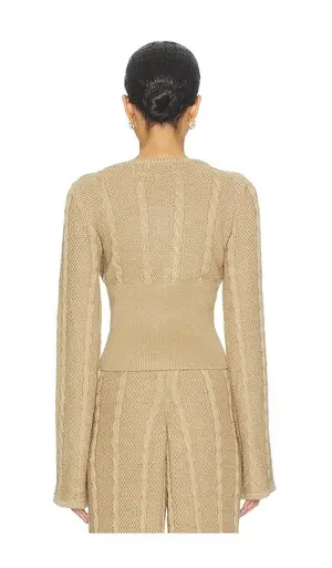 SNDYS. Cici Cable Knit Zip-up Top