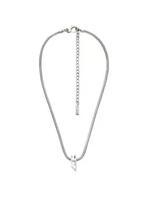 DIESEL® Logo-pendant Chain Necklace - Silver