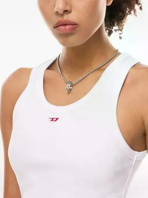 DIESEL® D Logo Pendant Chain Necklace - Silver