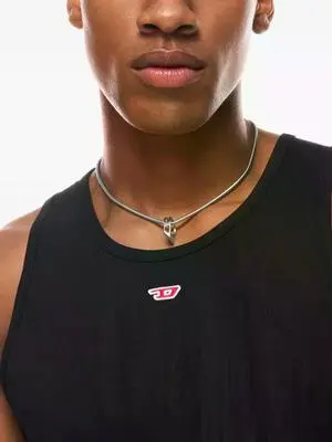 DIESEL® D Logo Pendant Chain Necklace - Silver