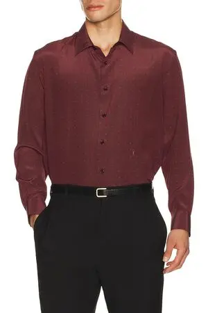 Saint Laurent Cassandra Shirt In Burgundy