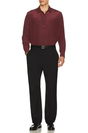 Saint Laurent Cassandra Shirt In Burgundy