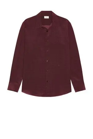 Saint Laurent Cassandra Shirt In Burgundy