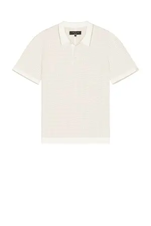 Rag & Bone Harvey Rib Polo In Grey - Chalk