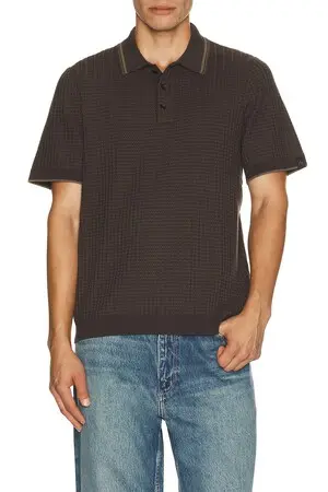 Rag & Bone Harvey Rib Polo In Grey - Stonewall