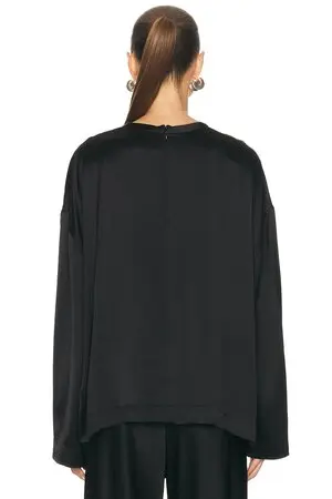 TOTEME Boxy Satin Top - Black