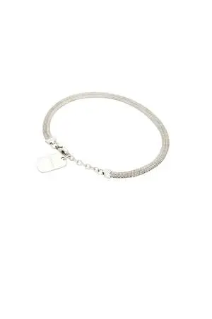 Saint Laurent Flat Snake Chain Bracelet - Oxidized Silver