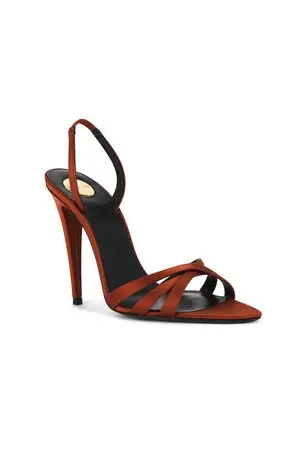Saint Laurent Kate Sandal - Dark Ruggine & New Dark
