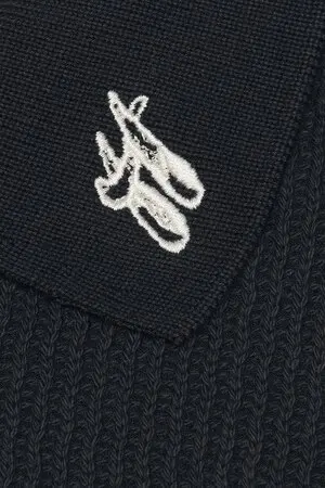 HONOR THE GIFT Wavy Knit Long Sleeve Polo - Navy