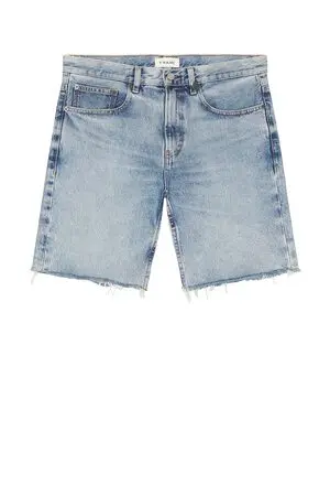 FRAME Relaxed Fit Denim Shorts With Frayed Hem