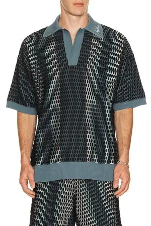 Amiri Striped Polo - Blue