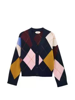 Pringle Of Scotland Argyle Buttoned Cardigan - Blue