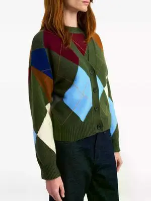 Pringle Of Scotland Argyle Pattern Cardigan - Green