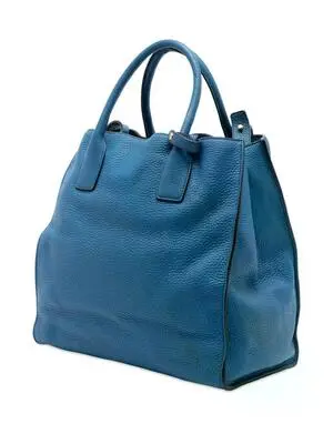 Prada Vitello Daino Open Convertible Tote Satchel - Blue