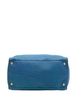 Prada Vitello Daino Open Convertible Tote Satchel - Blue