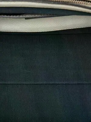Prada Bicolor Saffiano Trimmed Canvas Satchel - Black
