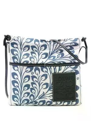 Loewe 2019 Canvas Anagram Drawstring Crossbody Bag - Blue