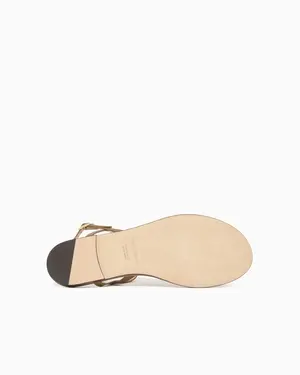Giorgio Armani Leather Flat Thong Sandals