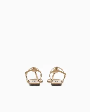 Giorgio Armani Leather Flat Thong Sandals