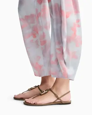 Giorgio Armani Leather Flat Thong Sandals