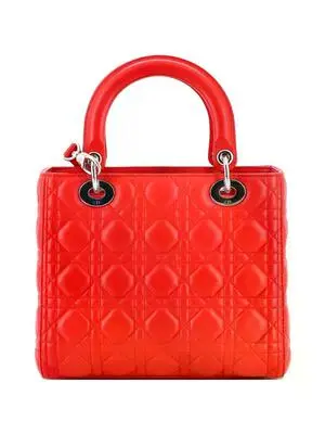 Dior Lady Bag Cannage Quilt Lambskin Medium - Red