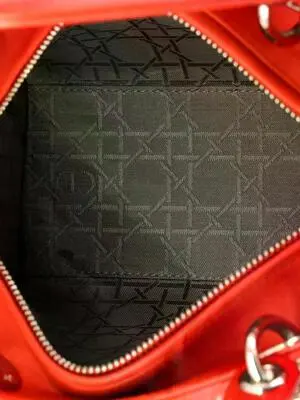 Dior Lady Bag Cannage Quilt Lambskin Medium - Red