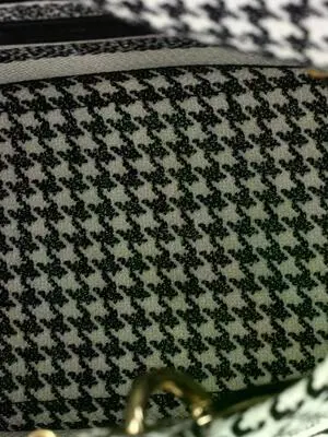 Dior Lady D-lite Houndstooth Canvas Medium Shoulder Bag - Black