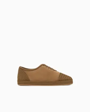Giorgio Armani Suede Sneakers With Soutache Detail - Camel