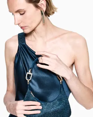 Giorgio Armani Long One-shoulder Silk Dress