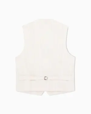 Giorgio Armani Jacquard Viscose And Linen Waistcoat - Beige