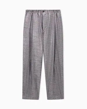 Giorgio Armani Silk And Linen Single-pleat Trousers - Grey