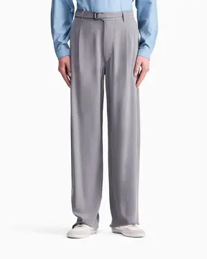 Giorgio Armani Silk And Linen Single-pleat Trousers