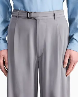Giorgio Armani Silk And Linen Single-pleat Trousers