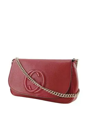 Gucci 2000-2015 Leather Soho Chain Flap Crossbody Bag - Red