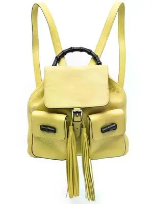 Gucci Leather Bamboo Tassel Backpack